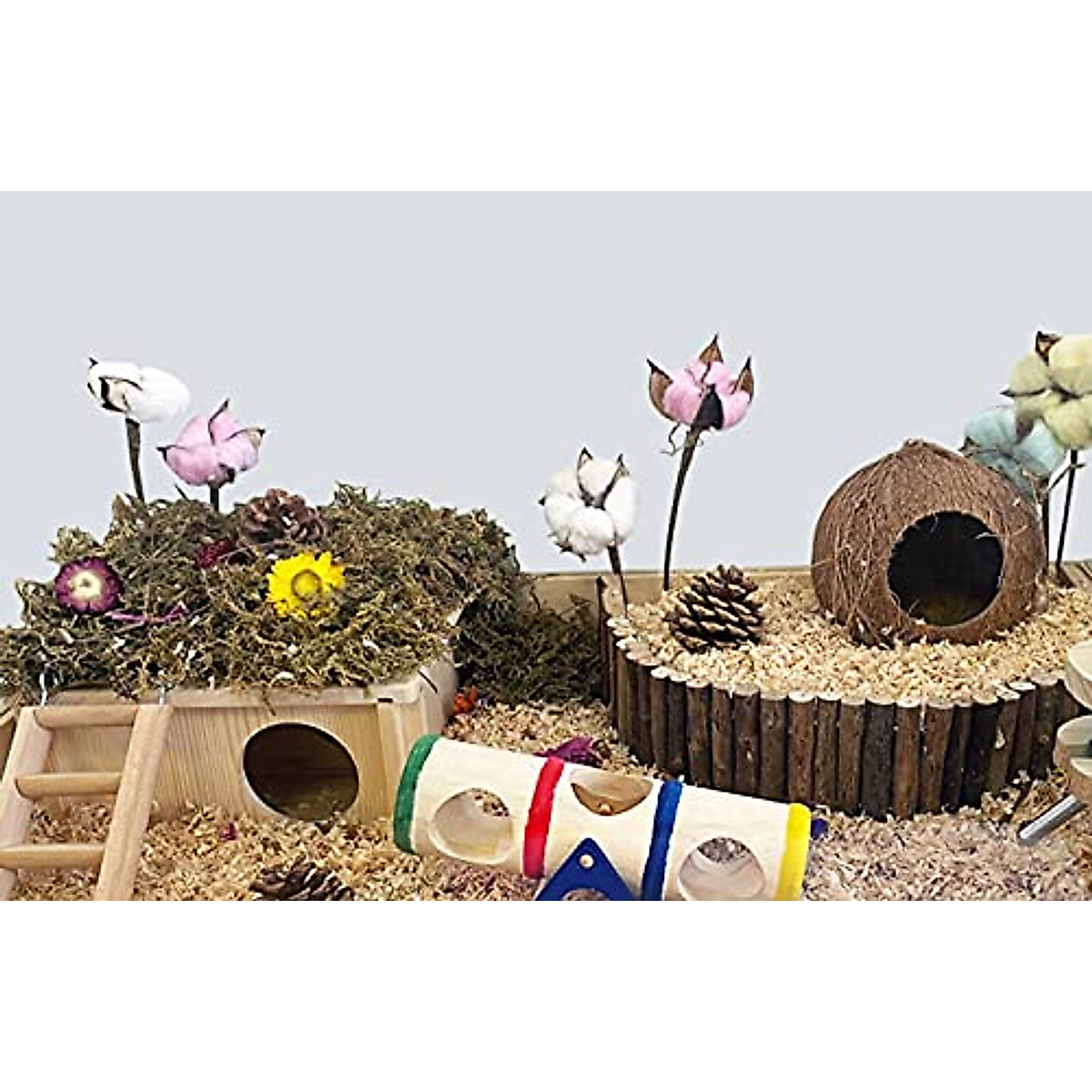 Shuoxpy Small Animal Hideout Multi-Chamber Hamster House Maze Small Pets House Habitats Decor for Hamster Mice Gerbils Mouse (S)