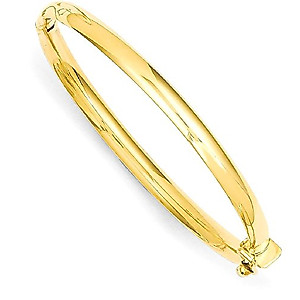 IceCarats 14K Yellow Gold Hinged Bangle Bracelet