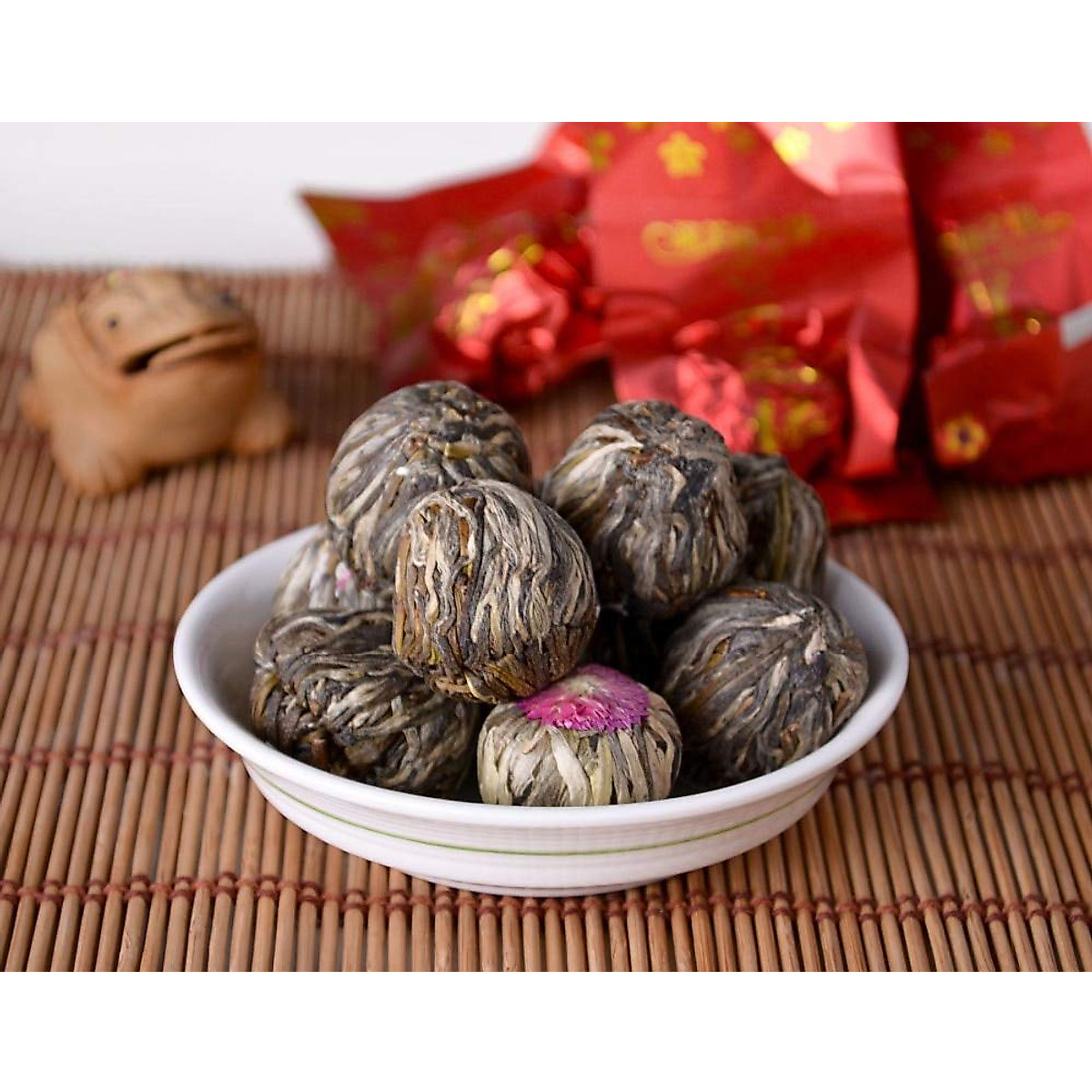 16 Pcs Variety Flavors Artistic Blooming Tea Handmade Chinese Blooming Flower Tea Balls Green Tea Gift Bloom