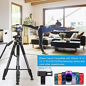 Camera Tripods & Monopods, Tripod for Camera Phone, 5 in 1 Aluminum Heavy Duty Camera Stand, Phone Tripod, Monopods, Selfie Stick, Trekking Poles, Compatible with Canon Nikon DSLR iPhone Camcorder