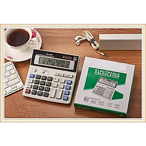 Large Button Desktop Calculator, Two Way Power Calculators Desktop,12 Digit Calculator, Large Screen Clear Display, Easy to Press As A Desk Calculator