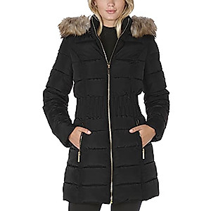 Laundry By Shelli Segal Women's Coat-3/4 Windbreaker Coat with Cinched Waist, Black (2016), Medium