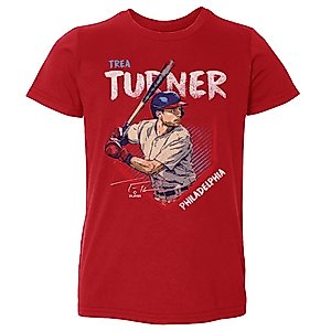 500 LEVEL Trea Turner Toddler Shirt (Toddler Shirt, 4T, Red) - Trea Turner Philadelphia Base WHT