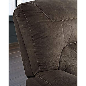 Signature Design by Ashley Bolzano Faux Leather Double Seat Manual Reclining Sofa, Brown