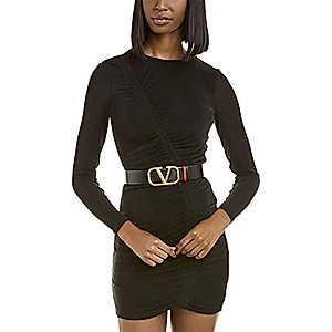 Valentino Vlogo 40Mm Reversible Leather Belt, 80, Black