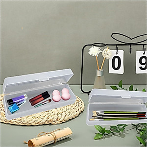 ZYUNMALL 4-Pack Plastic Storage Box, Rectangle storage Containers Box with Hinged Lid for Beads, Collecting Small Items, Jewelry, Game Pieces, Pens and Crafts