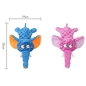 Pet Toy Bite-Resistant Interactive Plush Dog Chew Toy Elephant Shape Pet Squeaky Toy Rattling Paper Durable Pet Molar Teething Toy Soft Touch Pet Plaything for Dogs Other Pets Grey