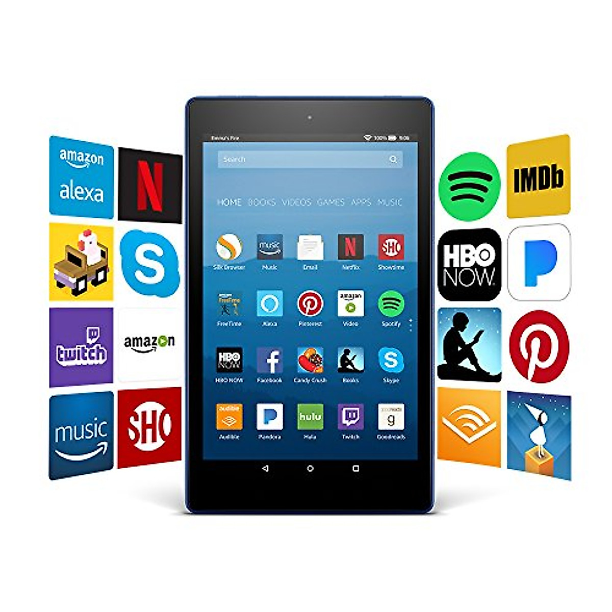 Fire HD 8 Tablet with Alexa, 8" HD Display, 32 GB, Marine Blue - with Special Offers (Previous Generation – 7th)