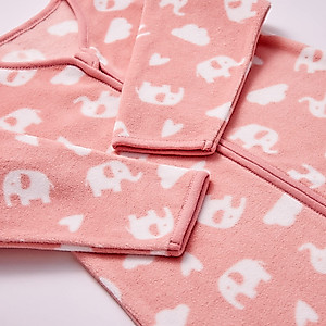 DaysU Micro Fleece Baby Sleep Sack with Long Sleeves, Plush Warm Baby Sleeping Bag with 2-Way Zipper, Unisex Sleep Sack for Infant Newborn 6-12 Months, Elephant