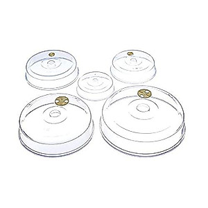 5 Piece Ventilated Microwave Covers Adjustable Steam Vents Assorted Sizes BPA Free Mixed Sizes For Large & Small Food Plates Bowls