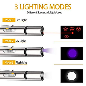 Cat Toys for Indoor Cats, Laser Pointer Interactive Cat Toy, Red Light Lazer Pointer, Multi-Mode USB Rechargeable Pet Dogs Kitten Toy, Long Range Teaching/Presentation Pen