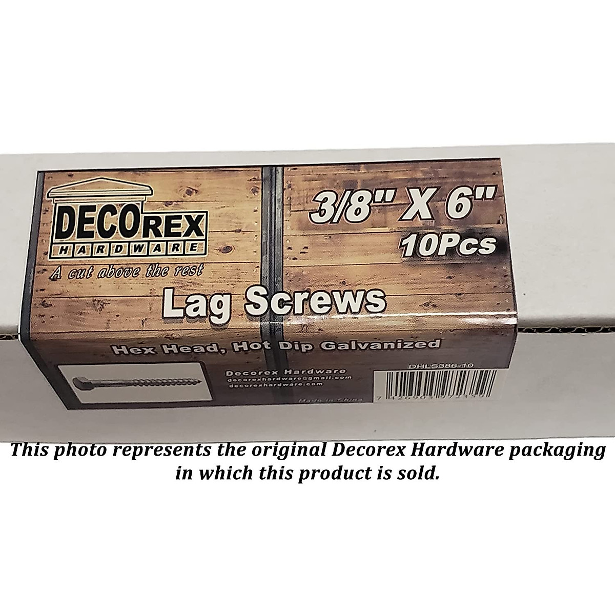 3/8" x 6" Lag Bolt Screws | Hex Head | Hot Dip Galvanized | 10pcs Box
