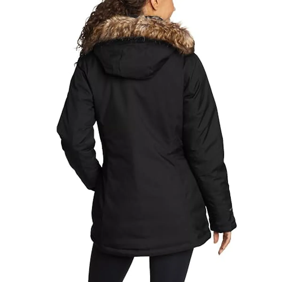 Eddie Bauer Women's Silver Lining Down Waterproof Rain Parka, Black, Medium