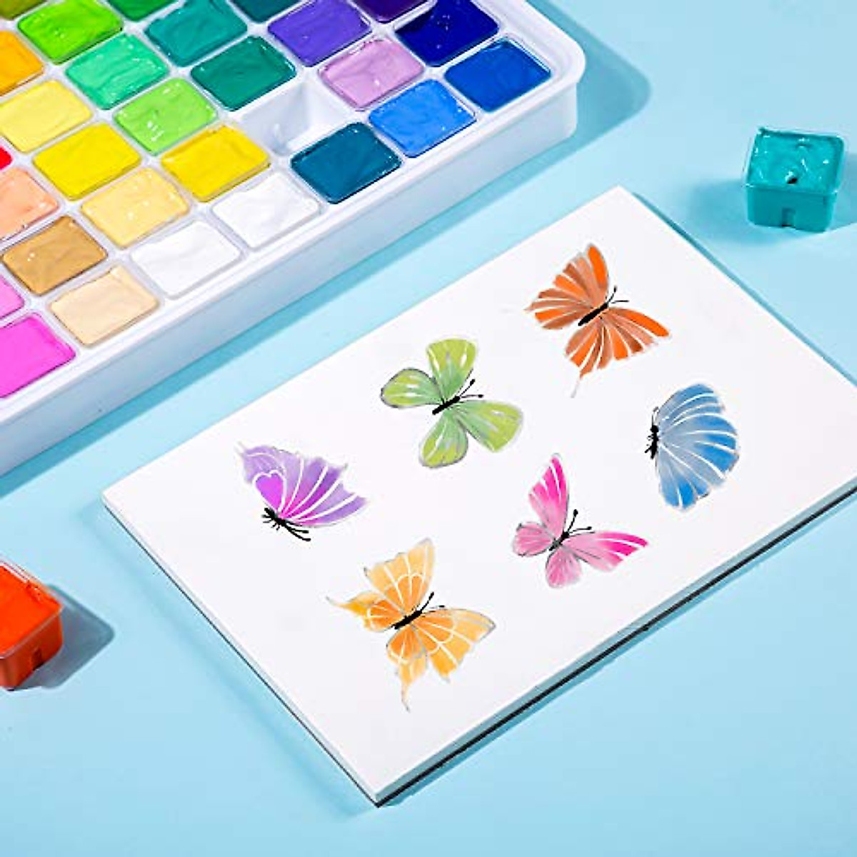 Miya Gouache Paint Set, 56 Colors x 30ml Unique Jelly Cup Design in a Carrying Case Perfect for Artists, Students, Gouache Opaque Watercolor Painting