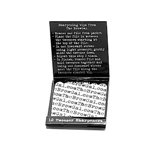 The BrowGal – 12 Tweezer Sharpeners – Exclusive for Sharp & Efficient Longer Period use - Super Handy and Portable Tool, Easily Grip with Safety - Sharpen Dull and Neglected Tweezer in Seconds – Black