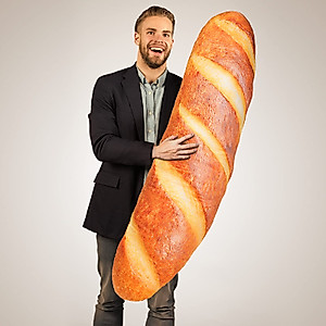 Yookeer 3D Simulation Bread Pillow 47.24 Inches Funny Food Pillow Giant Baguette Pillow Bread Body Plush Loaf of Bread Pillow Food Cushion for Valentine's Day Sleeping Decor