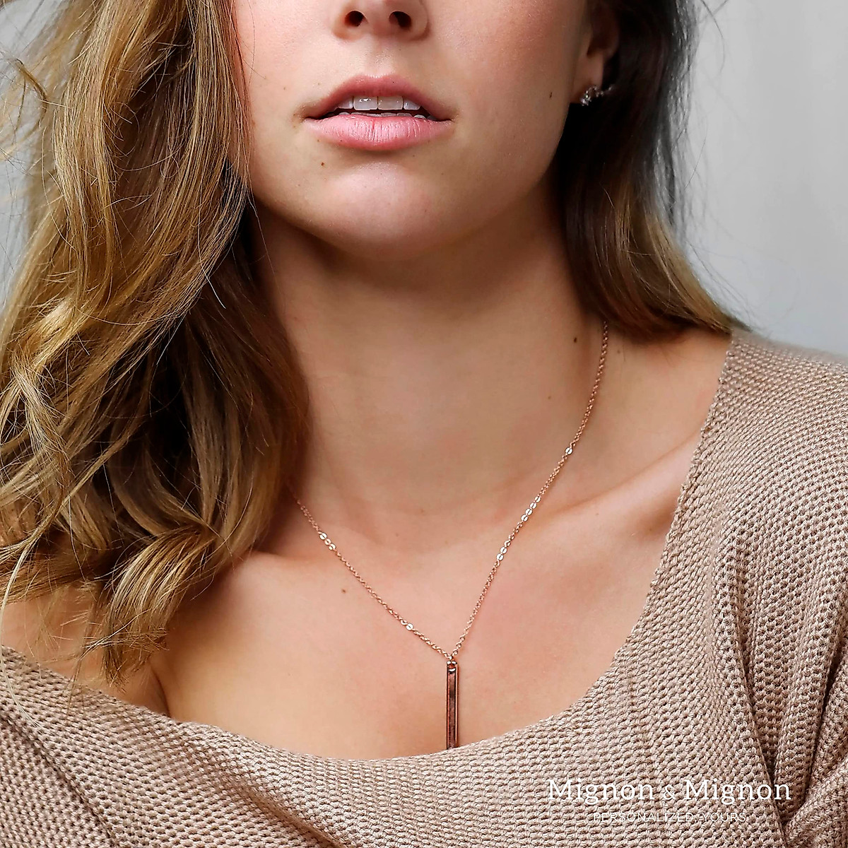 MignonandMignon Coordinates Necklace Pendant Necklace Latitude and Longitude Lat Long Personalized Bridesmaid Jewelry Christmas Gift Gift for Her - 6N (Silver)