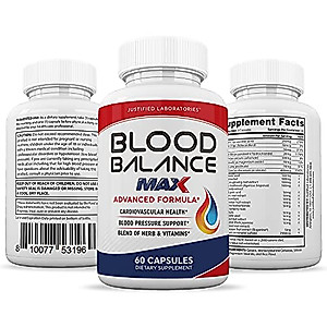Justified Laboratories Blood Balance Max 1295MG Formula All Natural Supplement Pills 60 Capsules