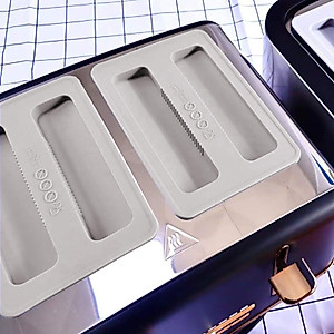 2 Pack Toaster Cover 2 Slice Toaster Cover Silicone Toaster Lid Bread Machine Cover Bread Maker Accessories (Grey)