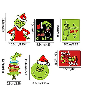 Christmas Tiered Tray Decorations Set Gifts (Tray Not Included) -𝑮𝒓𝒊𝒏𝒄𝒉𝒔 Christmas Decor,Grinchmas Table Top Xmas Christmas Party Decorations (Green-B)
