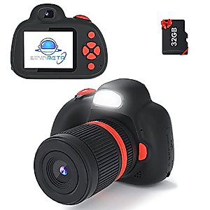 Wininmeta Kids Camera, Digital Video Camera for Kids, Birthday Gift for 3 4 5 6 7 8 9 Year Old Boys Girls, Toddler Children Photographic Toys with 32GB SD Card (Black)