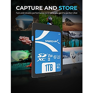 SABRENT Rocket V60 1TB SD UHS-II Memory Card R270MB/s W170MB/s (SD-TL60-1TB)