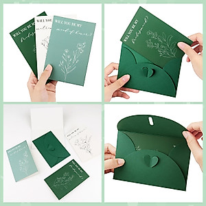 Will You Be My Bridesmaid Cards with Envelopes Flower Greenery Will You Be My Maid of Honor Matron of Honor Handmade Invitations for Bridal Proposal Wedding (8 Set, 16PCS)