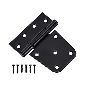 HOME MASTER HARDWARE 3-1/2 inch Heavy Duty T Hinge Gate Hinges Steel Black Finish with Screws 6-Pack (Black)