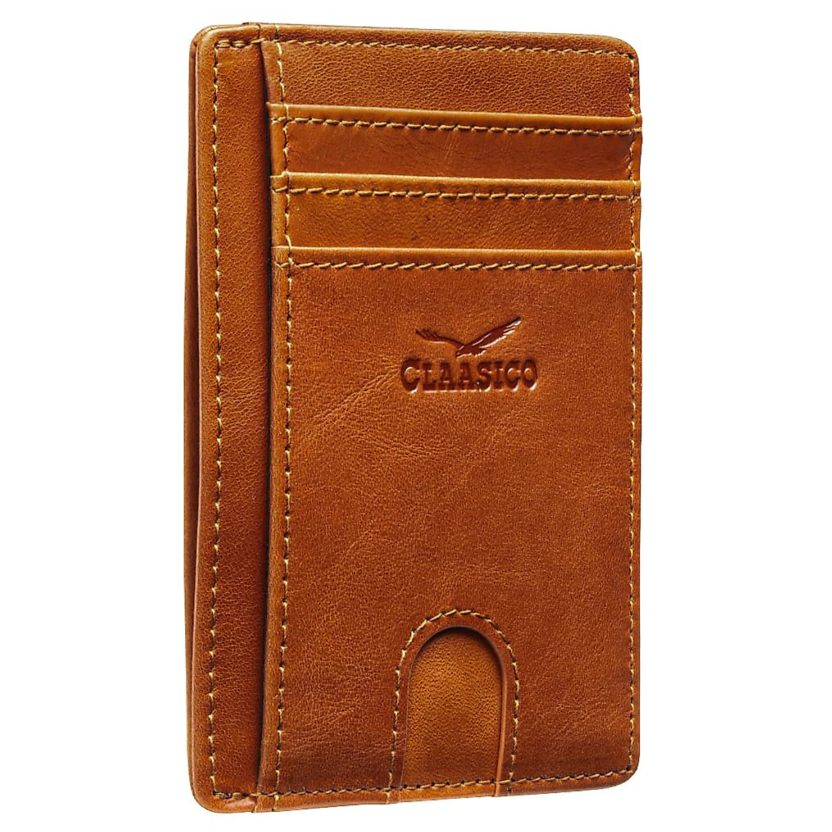 Claasico Front Pocket Small Minimalist Leather Wallet RFID Blocking Vintage Leather Credit Card Holder with Gift Box