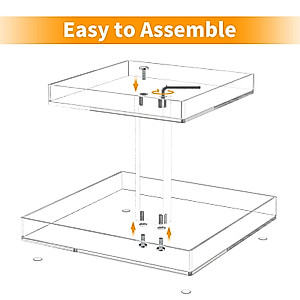 NIUBEE 2-Tier Acrylic Bathroom Cosmetic Storage Organizer for Dresser and Countertop - Standing Perfume Tray for Bedroom Decor