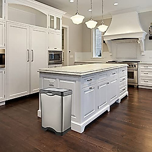 SIMPLYKLEEN SensaPed Touch Sensor 10.5-Gallon Rectangular Stainless Steel Trash Can with Lid