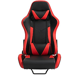 Supllueer Racing Seats Double Slide Rails Universal Racing Seats with Neck Waist Pillows fit Racing Simulator Cockpit Stand,Backrest 170 ° Ergonomic Adjustment,NO Stand