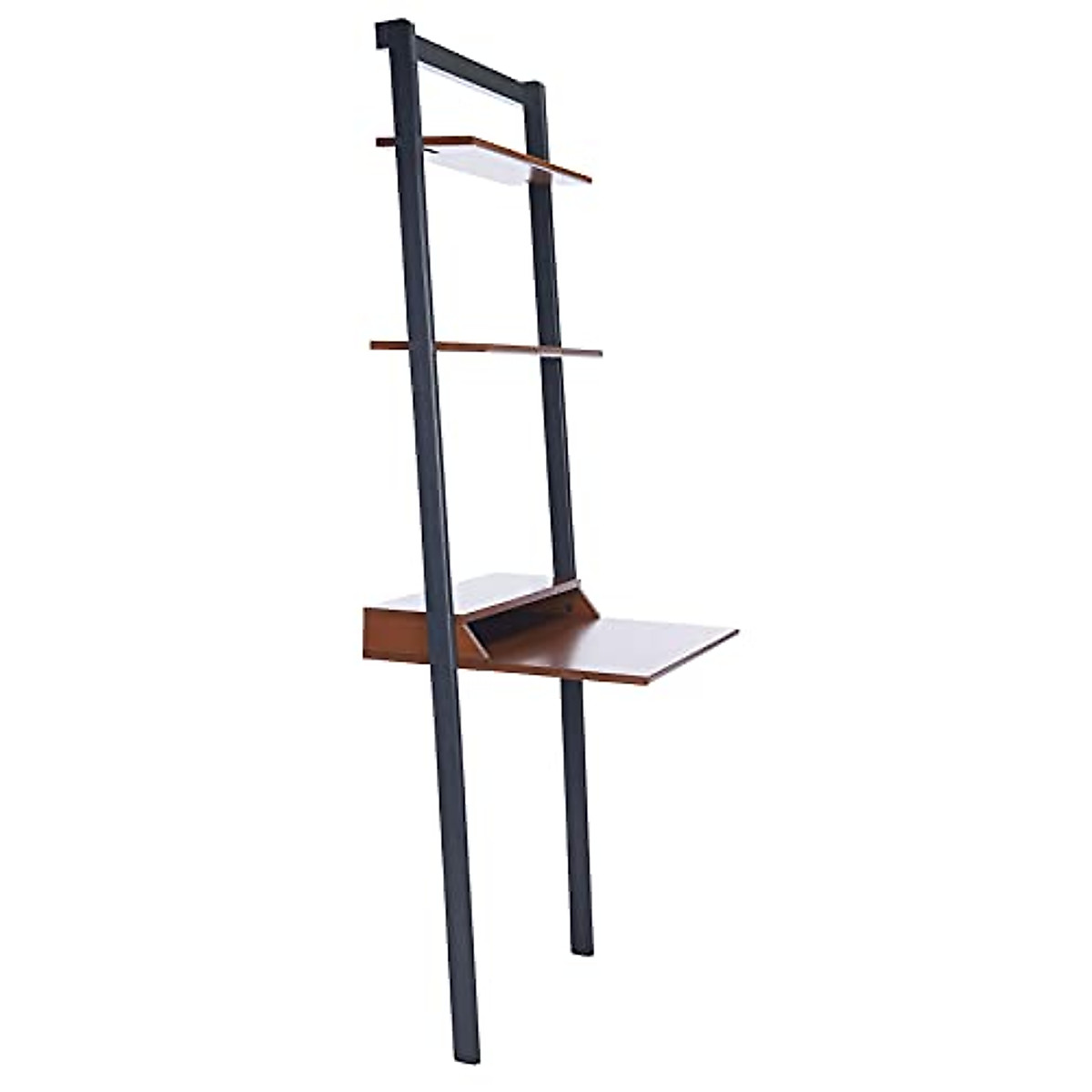 Safavieh Home Collection Pamella Honey Brown and Charcoal 2-Shelf Leaning Desk DSK9400A, 0