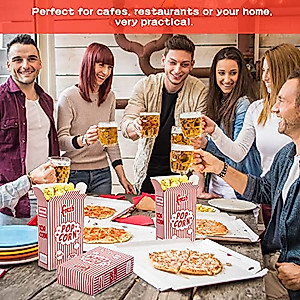 Potchen 200 Pieces Popcorn Boxes Red and White Striped Close Top Popcorn Container 1.25 oz for Movie Party and Theater Night Supplies