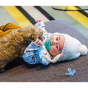 BeeBee 2 Soft Silicone Infant Pacifiers, BPA-Free, Lightweight & Orthodontic, Newborn Soothie Pacifier, Natural Suckling, indicated 6-12 Months (Blue)