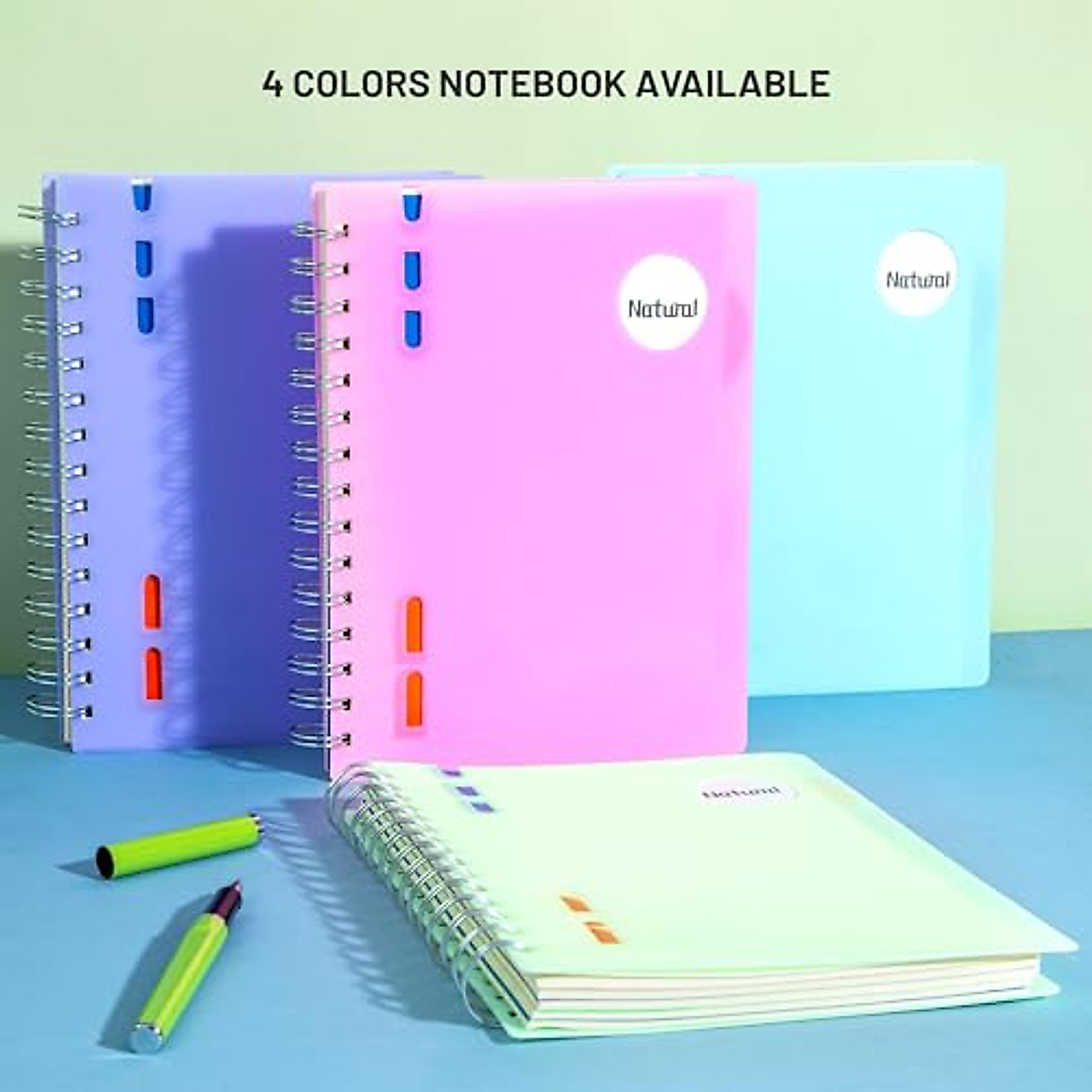 Yoment 5 Subject Notebook with Tabs Dividers Small Spiral Notebook, 6" X 8" Lined Journal Notebooks for School Office Work, 206 Pages Notebooks for Women Men School Meeting,Purple