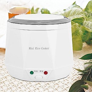 Fydun 1.6L Portable Electric Rice Cooker Rice Cooking Tool for 12V Car Use White