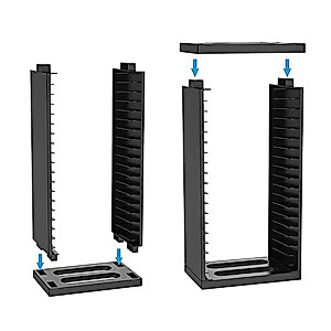 Media Storage Cabinet, Adjustable Game Disc Storage Organizer Shelf Durable and Stable Functional Game Storage Tower for