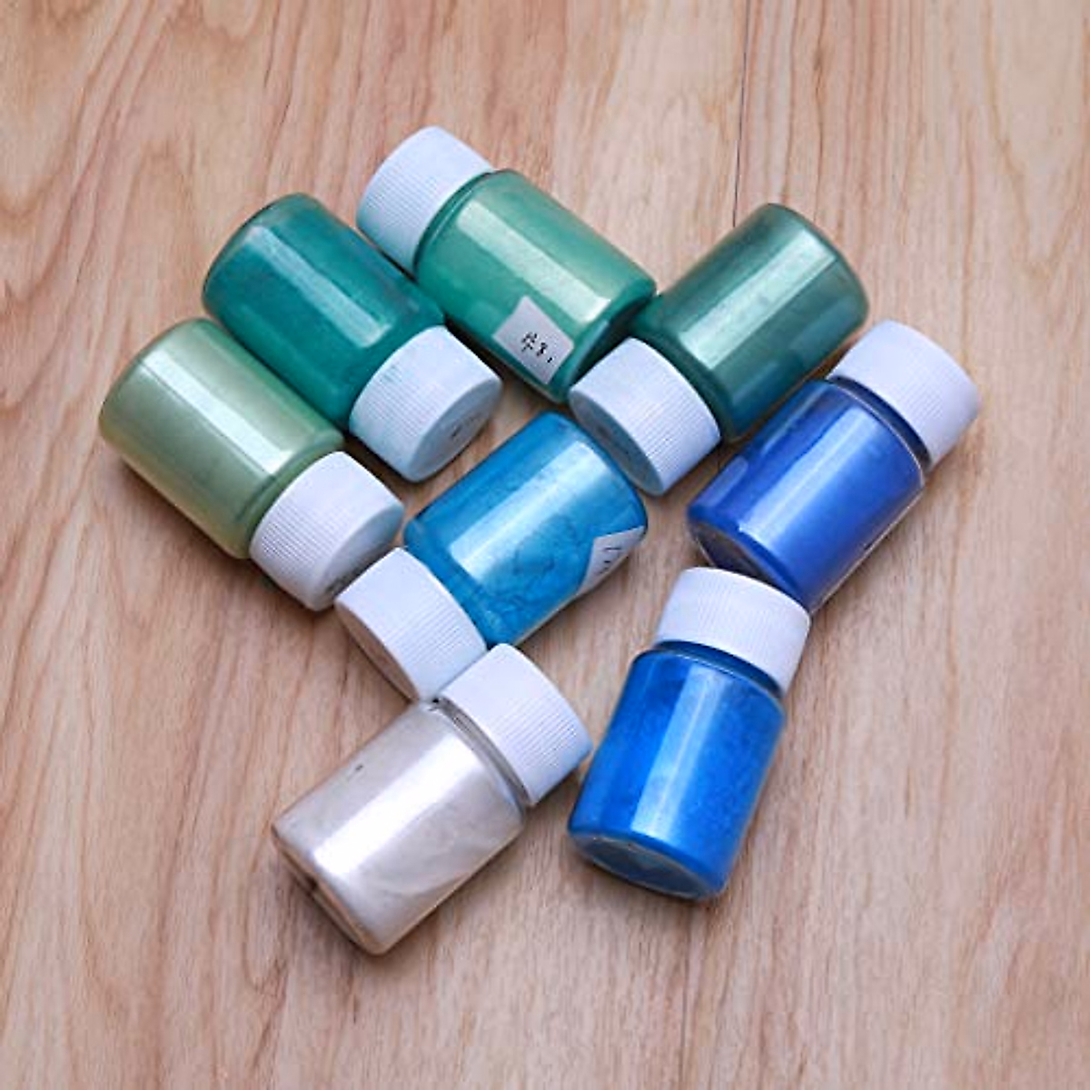 Cherjoury 8 Colors Pigments Brilliant Mica Powder Kit Epoxy Resin Colorant Makeup Bath Bomb Soap Candle Making Powder Pigment Kitset C