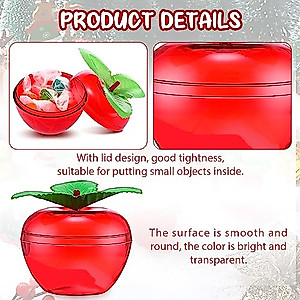 Leinuosen 80 Pack Red Apple Container 2 Inch Mini Apple Shaped Container Plastic Candy Jars Filled Apple Decorations Apple Candy Toy Gift for Teacher Fall Christmas Birthday Wedding Party Favors
