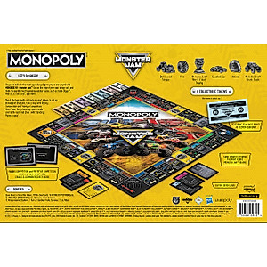 Monopoly: Monster Jam | Buy, Sell, Trade Iconic Trucks Including Grave Digger, Max-D, El Toro Loco, Dragon’s Breath | Classic Game | Officially-Licensed Monster Jam Merchandise