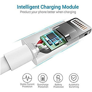 Lightning Cable MFi Certified - iPhone Charger 3Pack 3FT Lightning to USB A Charging Cable Cord Compatible with iPhone 14 13 12 SE 2020 11 Xs Max XR X 8 7 6S 6 Plus 5S iPad Pro iPod Airpods - White