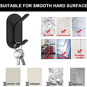 Adhesive Hooks Stick On Hooks - Stainless Steel Waterproof Wall Hangers Heavy Duty Hooks for Hanging Coat/Bathroom Hooks/4 Packs Black