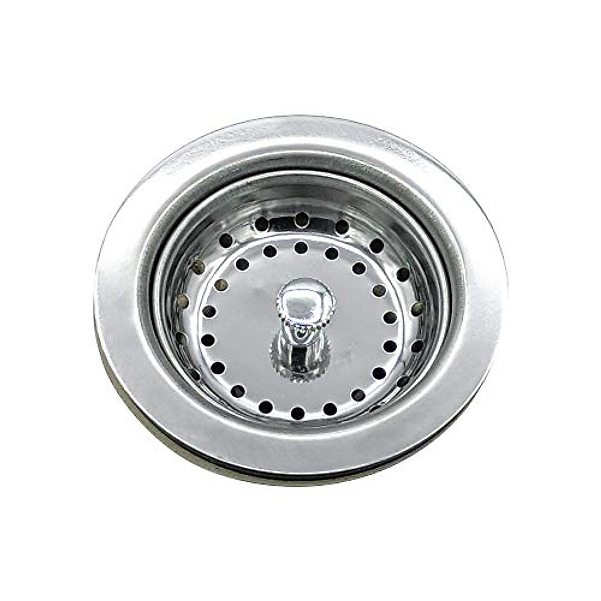 Basket Strainer 4 Inch Kitchen Sink Steel Drain with ABS Base and Removable Strainer Assembly, For American Standard Kitchen Sink With 3-1/2 Inch Drain Hole
