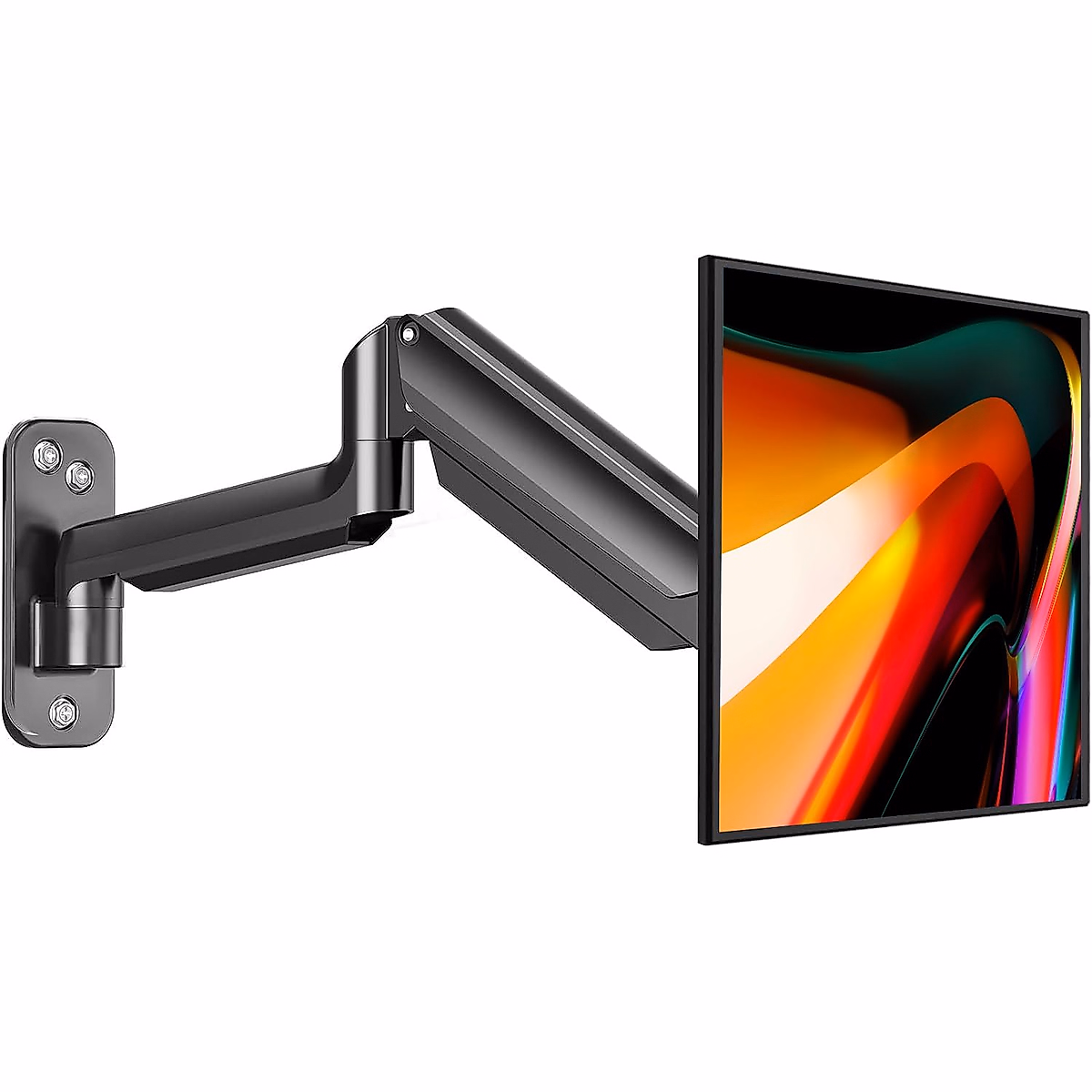 ErGear Single Monitor Wall Mount for 13 to 32 Inch Computer Screens, Gas Spring Wall Monitor Arm Holds up to 17.6lbs, Adjustable Wall Monitor Mount with Tilt/Swivel/Rotation, VESA 75x75/100x100mm