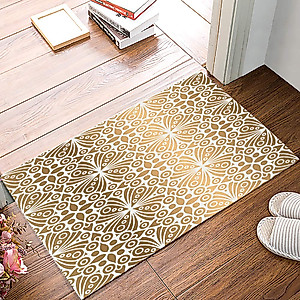 Door Mat for Bedroom Decor, Moroccan Tile Print Geometry Lattice Floor Mats, Holiday Rugs for Living Room, Absorbent Non-Slip Bathroom Rugs Home Decor Kitchen Mat Area Rug 18x30 Inch