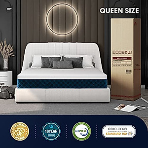 Giantex 10 Inch Full Size Mattress, Gel Memory Foam Mattress w/Jacquard Fiber Cover, Roll-Up Mattress in a Box for Cool Sleep, Fatigue Relief & Motion Isolation, CertiPUR-US Certified