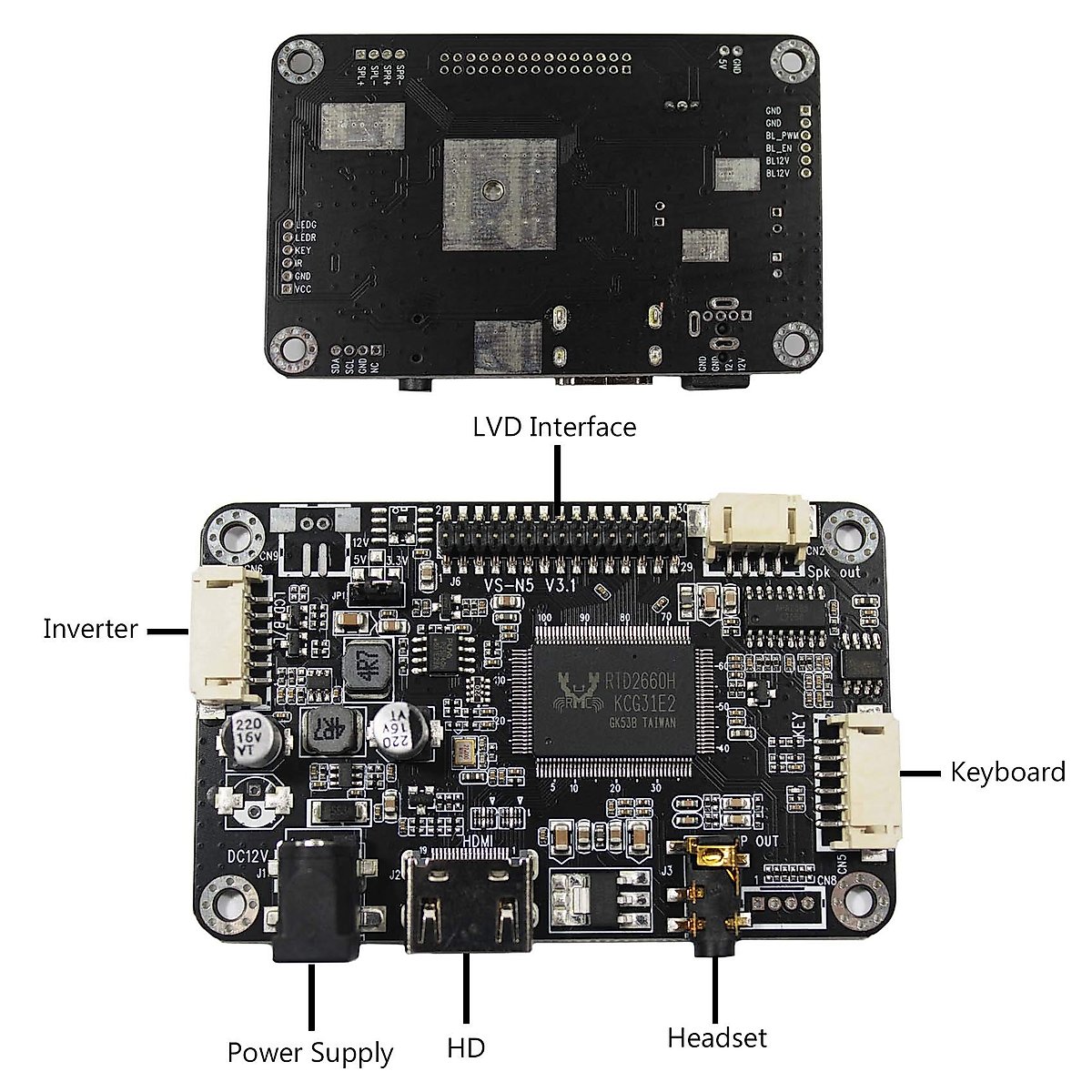 HDMI Controller Board LVDS 40 Pin for 10.1" 1024x600 LTN101NT02 B101AW03 N101L6 LP101WSA BT101IW03 CLAA101BN01 HSD101PFW2 LP101WH2 N101BFE B101AW06 LCD Screen