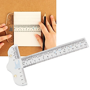 T Ruler T Ruler Inch Cm Scale Clear Acrylic Portable Multifunction Drafting Ruler Clear Graduation T Ruler for Art Binding Crafts Easy Reference