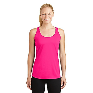 SPORT-TEK Women's PosiCharge Competitor Racerback Tank LST356 Neon Pink Medium